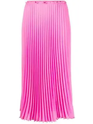 Red Valentino High-waisted Pleated Midi Skirt