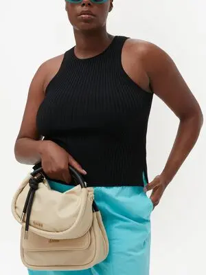GANNI Panelled Rib-knit Vest Top