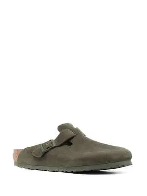 BIRKENSTOCK Suede Leather Slippers - Green