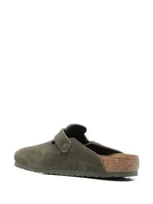 BIRKENSTOCK Suede Leather Slippers - Green