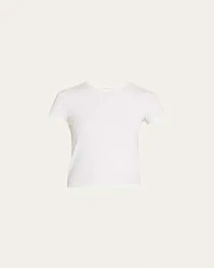 SLVRLAKE Fitted Cropped Baby Tee - Natural Wh