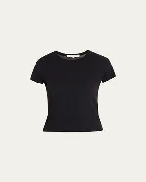 SLVRLAKE Fitted Cropped Baby Tee - Raven