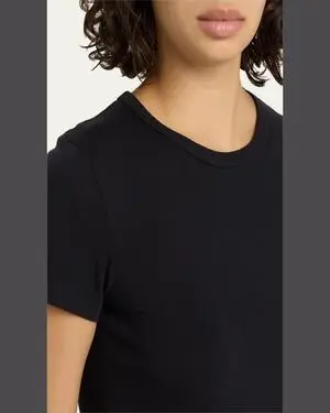 SLVRLAKE Fitted Cropped Baby Tee - Raven