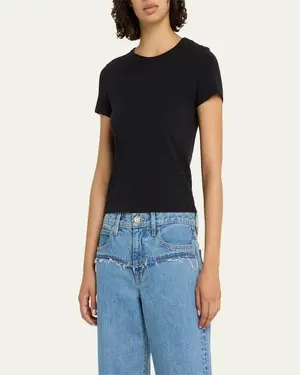 SLVRLAKE Fitted Cropped Baby Tee - Raven