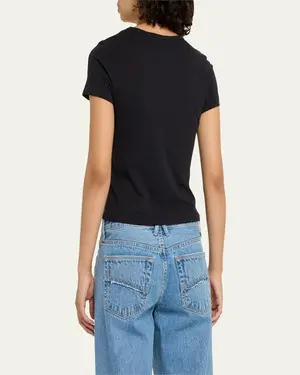 SLVRLAKE Fitted Cropped Baby Tee - Raven