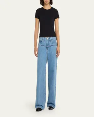 SLVRLAKE Fitted Cropped Baby Tee - Raven