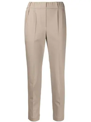 Brunello Cucinelli Cropped Tapered Trousers - Neutrals