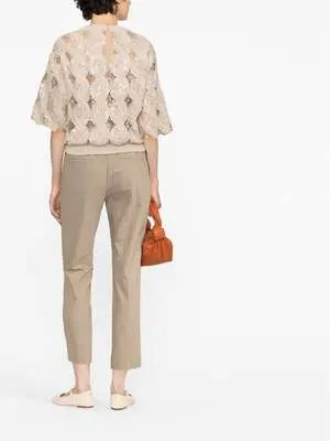 Brunello Cucinelli Cropped Tapered Trousers - Neutrals