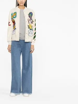 Off-White Appliquéd Bomber Jacket