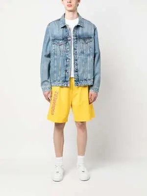 Dsquared2 Cotton Logo Print Shorts