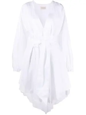Alexandre Vauthier Ruched-detail Long-sleeve Midi Dress