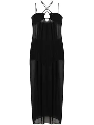 Patrizia Pepe Abito Sottoveste Midi Dress - Black