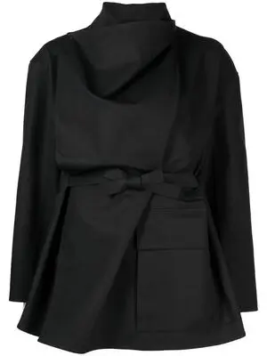 JNBY Asymmetrical Layered Tie-waist Jacket