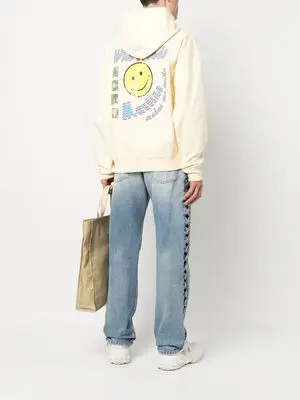 Martine Rose Graphic-print Cotton Hoodie - Yellow