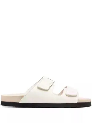 Palm Angels Logo-printed Leather Sandals - Neutrals