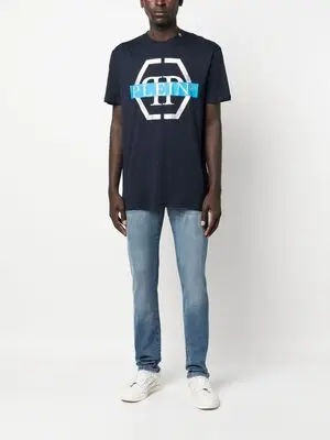 Philipp Plein Premium-hexagon Straight-fit Jeans - Blue