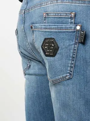 Philipp Plein Premium-hexagon Straight-fit Jeans - Blue
