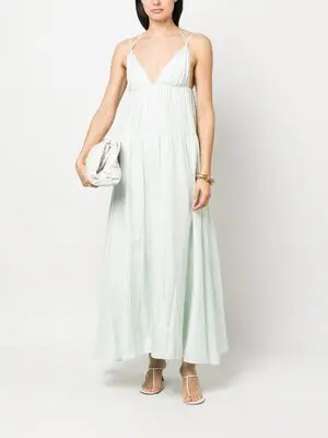 JOSEPH V-neck Long Dress - Green