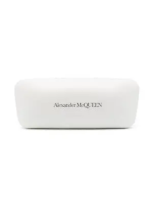 Alexander McQueen Engraved-logo Square Sunglasses - Black