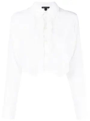 Kiki De Montparnasse Ruffled Tuxedo Shirt - White