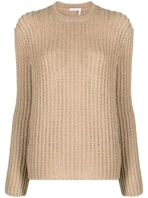 Chloé Crew-neck Waffle-knit Jumper