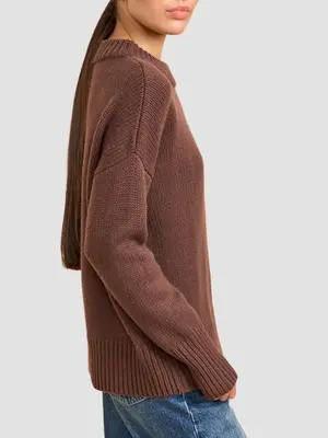 LA LIGNE Solid Marin Sweater - Chocolate