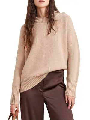LA LIGNE Solid Marin Sweater Melange Tan