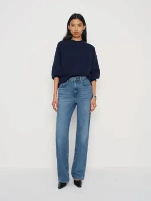 REFORMATION Val 90s Mid Rise Straight Jeans - Blue