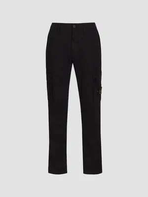 Stone Island Slim-fit Cotton Cargo Pants - Black