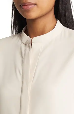 Anne Klein Band Collar Tunic Top