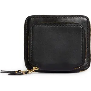 Comme Des Garçons Outside Pocket Two-compartment Leather Wallet - Black