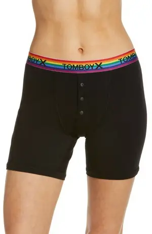 TOMBOYX 6-inch Fly Packing Boxers - Black Rainbow