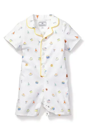 PETITE PLUME Birthday Wish One-piece Pajamas - White