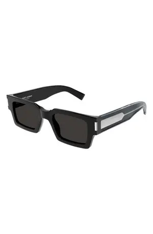 Saint Laurent 50mm Rectangular Sunglasses - Black