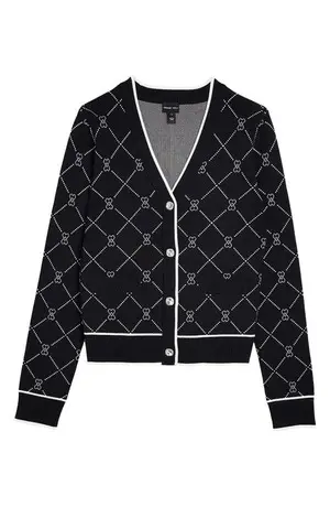 RIVER ISLAND Argyle Heart Cardigan