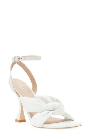 STUART WEITZMAN Stuart Weitzman Playa Ankle Strap 100 Knot Sandal White.