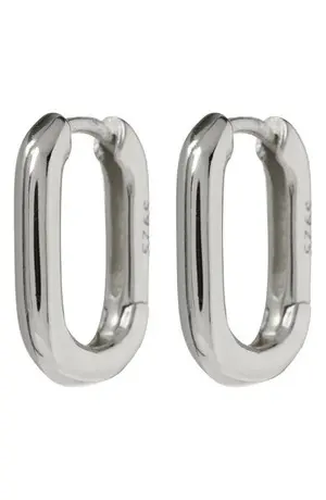 LUV AJ Chain Link Huggie Hoop Earrings - Silver