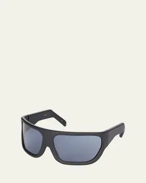 Rick Owens Davis Wrap Acetate Sunglasses - Black