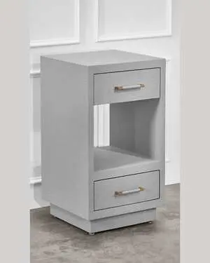 INTERLUDE HOME Taylor Small Bedside Chest, Gray