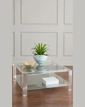 INTERLUDE HOME Surrey Acrylic Square Cocktail Table