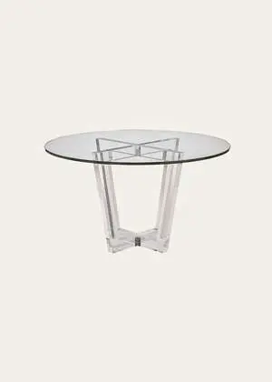 INTERLUDE HOME Lovey Acrylic Round Dining Table - Clear