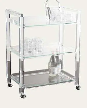 INTERLUDE HOME Ava Acrylic Bar Cart - Clear