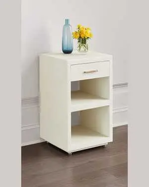 INTERLUDE HOME Livia Small Bedside Chest - Natural White