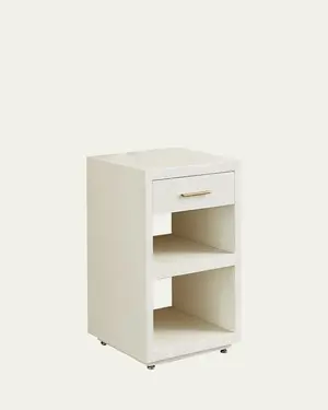 INTERLUDE HOME Livia Small Bedside Chest - Natural White