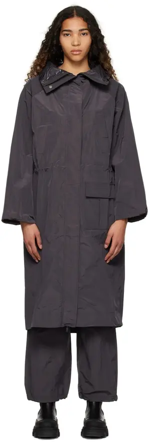 GANNI GANNI Gray Parka Coat - 252 Phantom