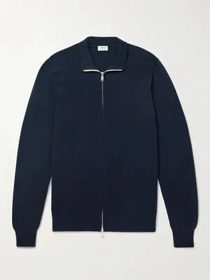GHIAIA Cashmere Zip-up Sweater - Blue