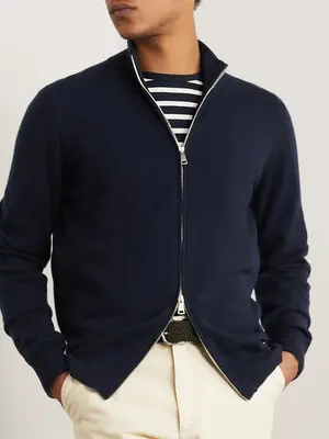 GHIAIA Cashmere Zip-up Sweater