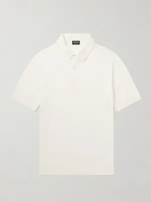 Men's White Cotton Polos