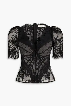 Zimmermann Gathered Cotton-blend Lace Top