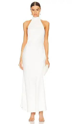 Misha Collection X Evianna Satin Gown - Ivory